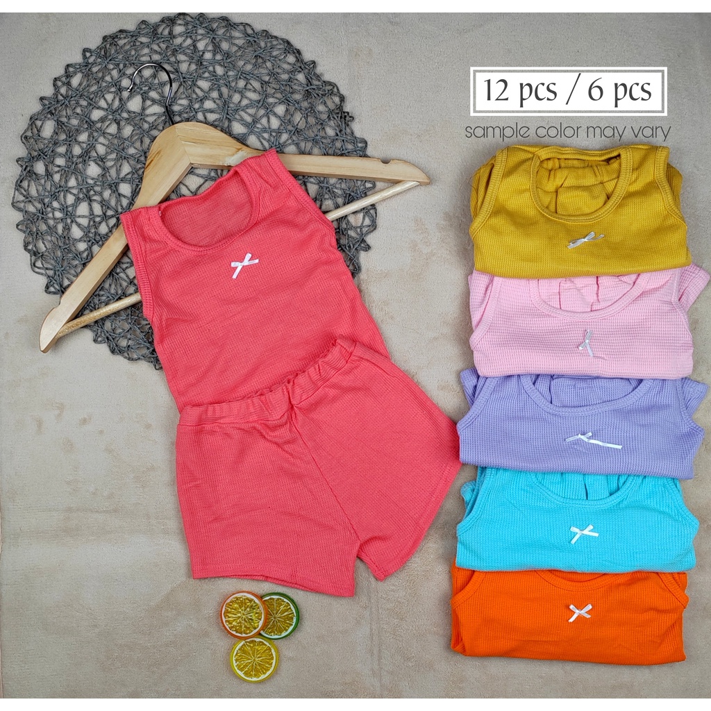 6 pairs / 3 pairs Knitted Cotton Sando Short Terno Baby Girl 0-10 ...