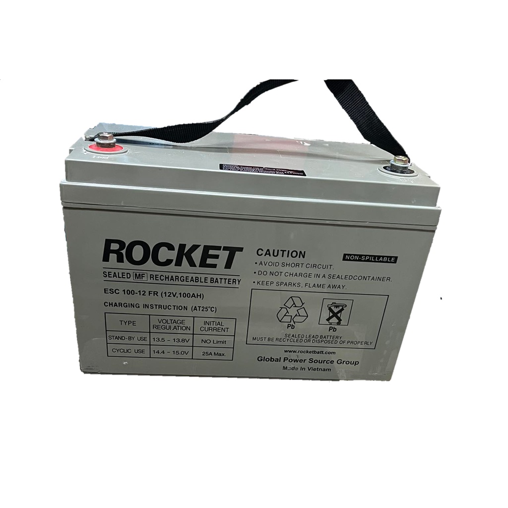 Rocket 100Ah Lead Acid Rechargeable Battery, Sealed Lead Acid - ESR100-12FR(12V100AH) | Shopee ...