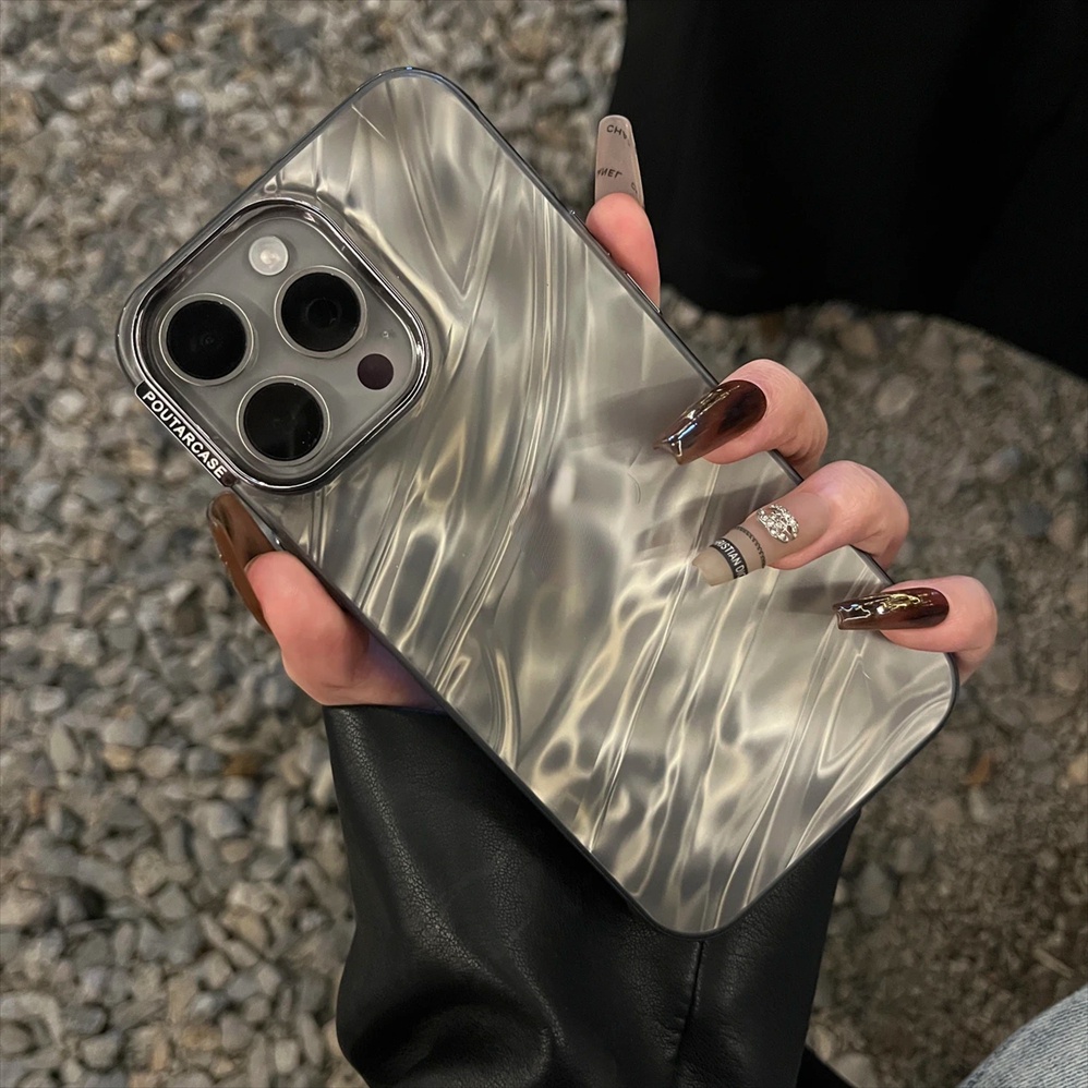Luxury electroplated water ripple phone case iPhone15 14 13 12 11 Pro ...