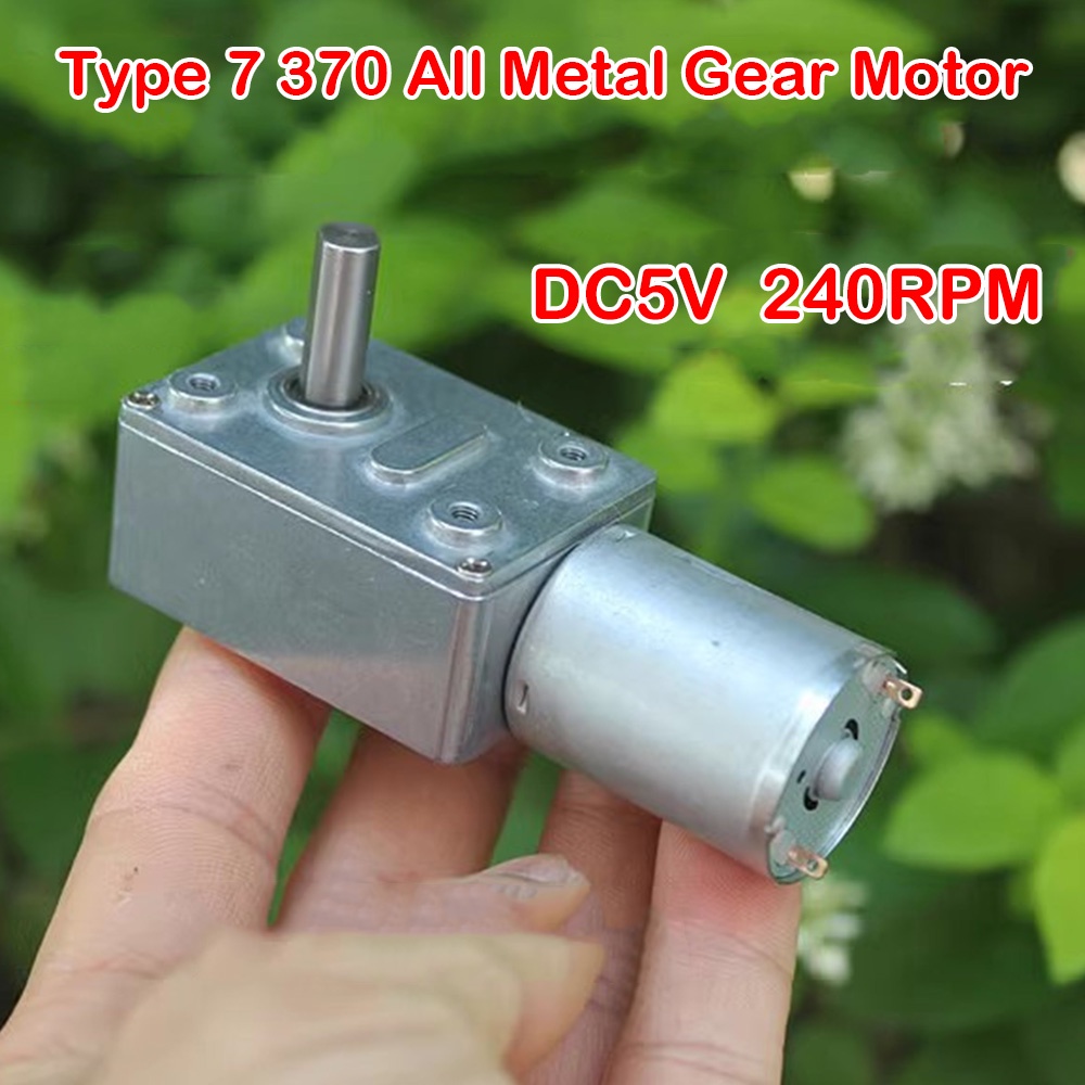 Micro Electric Motor 7 Font Worm Geared Motor DC 3-8V 5V 240RPM Self ...