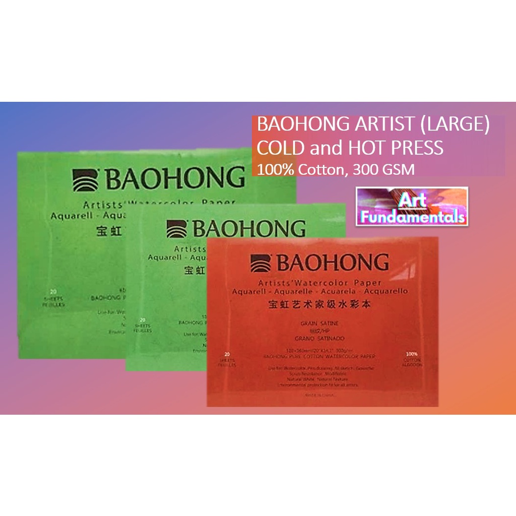 BAOHONG Artist Watercolor Paper, Large Artist Blocks, Cold / Hot Press ...