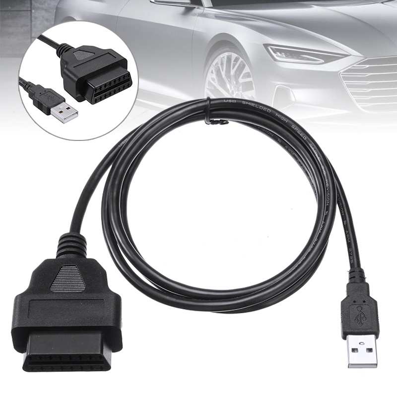1m 16Pin OBD2 To USB Port Charger Adapter Cable Connector Diagnostic ...