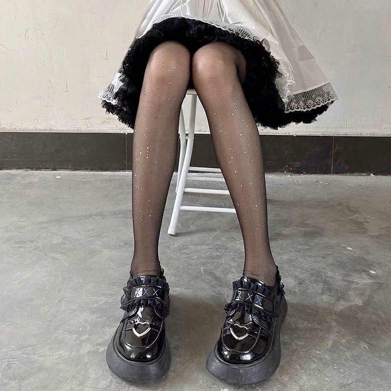 Y2K Rhinestone Stockings Women Sexy Bling Diamond Fishnet Black Thin ...