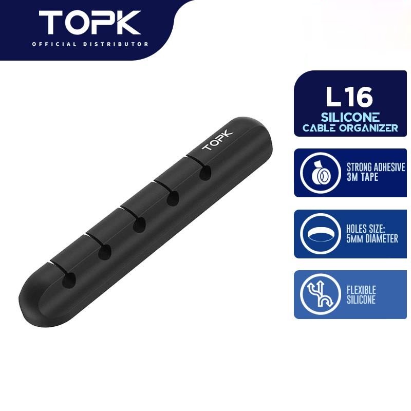 TOPK L16 Cable Organizer Silicone USB Cable Winder Desktop Tidy ...