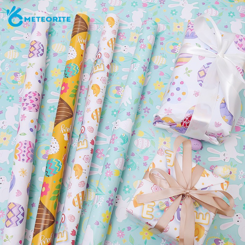 Cartoon Easter Bunny Gift Packaging Paper For Kids Baby Shower Birthday ...