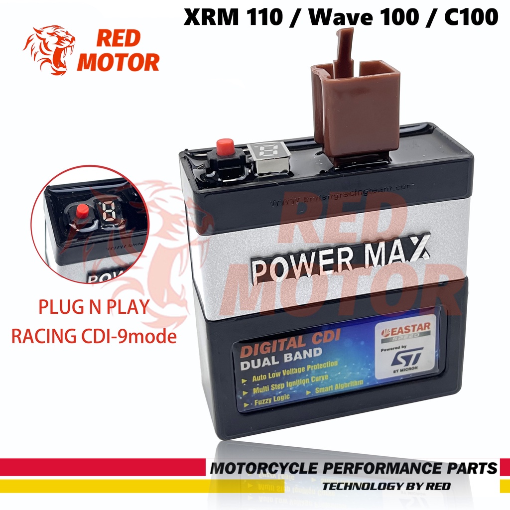 9 MAP Adjustable-(5 Pins)CDI Unit Racing(Dual Band)for XRM 110 Wave 100 ...