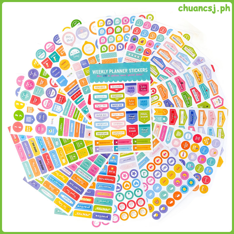 Scrapbooking Stickers Sunday Note Notes Books Notebook Decals Journal ...