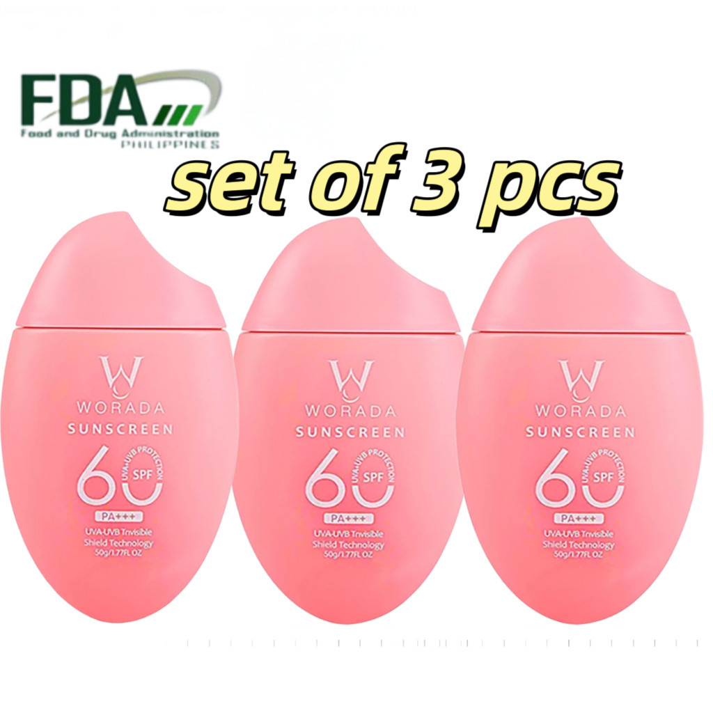 ( set of 3pcs ) WORADA BEAUTY SPF60+++ sunscreen high protection UV ...