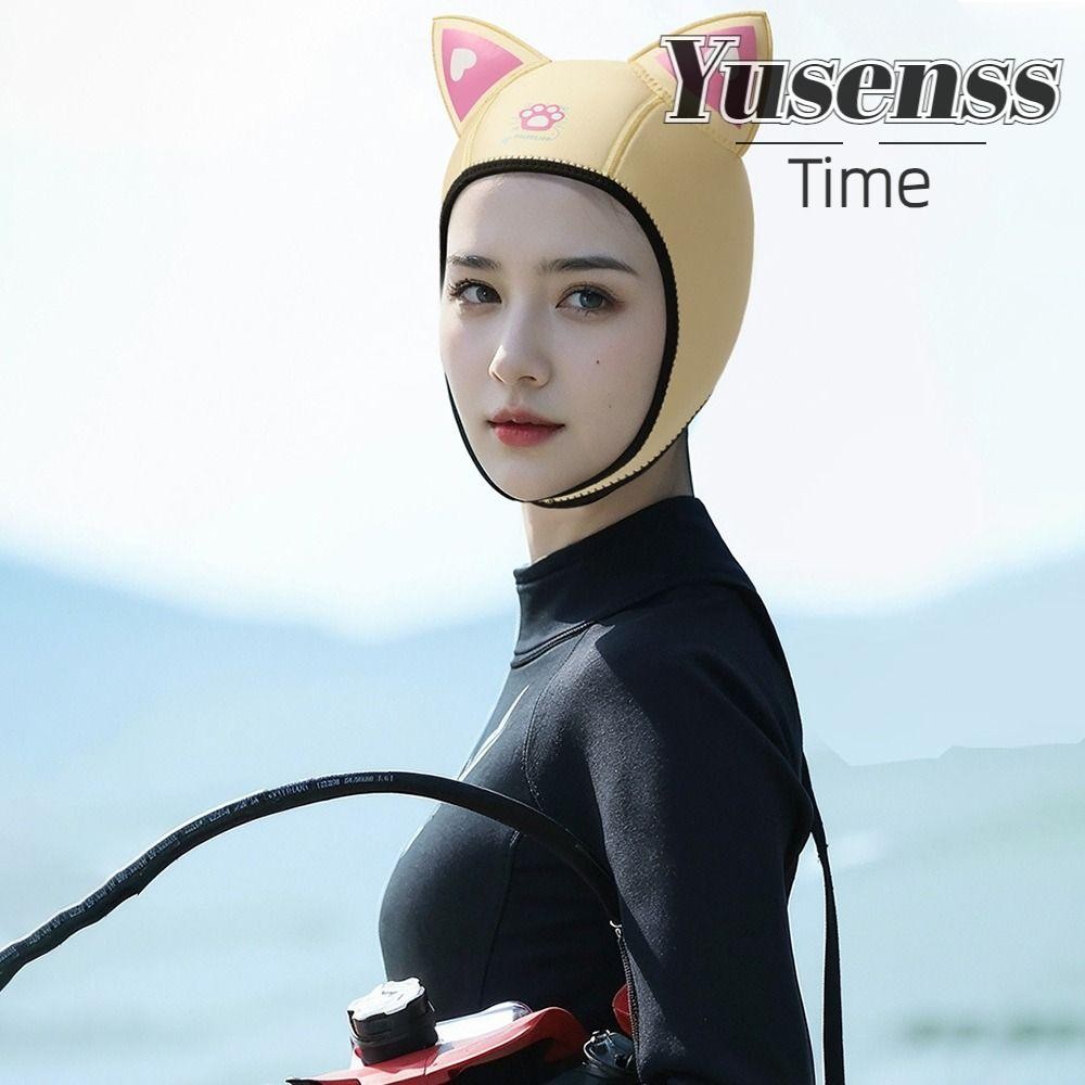 YUSENSS Cat Ears Diving Hood, 3MM Neoprene Wetsuit Hood Cap, Waterproof ...