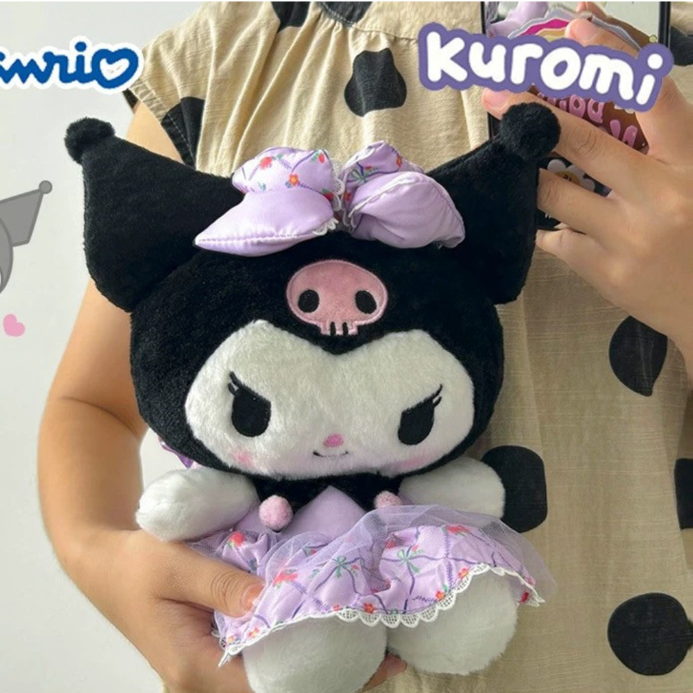 Sanrio Characters Black Kuromi Plush Doll Lolita Princess Dress Cute ...