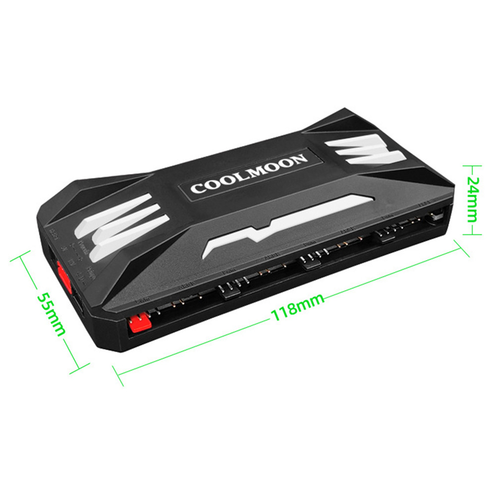 COOLMOON RGB Controller 4Pin PWM 5V 3Pin ARGB Cooling Fan Smart ...