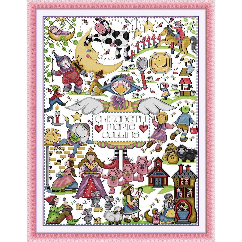 Joy Sunday Birdie By The Teacup Cross Stitch Kits,DMC Fabric Cotton ...