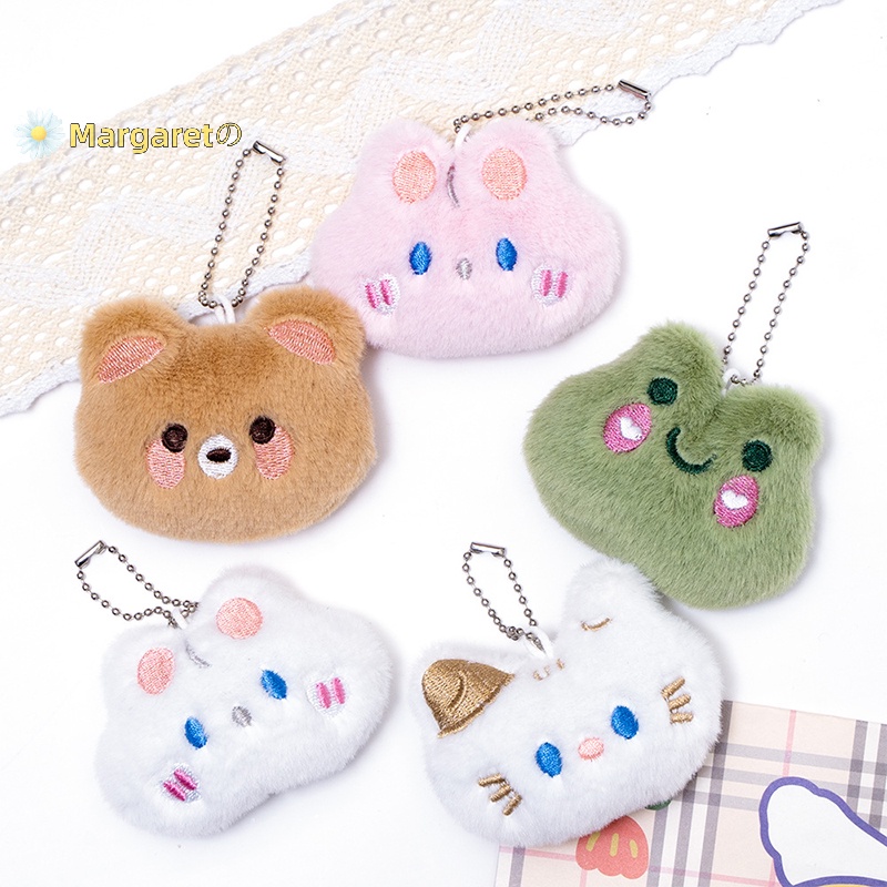 [Margaret] Cute Animal Keychains Plush Rabbit Frog Cat Doll Keychains ...