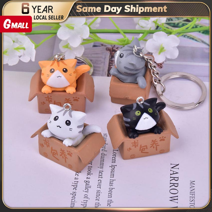 【Fast Delivery】 Cute Carton Pet Cat Keychain for Women Men “Take me ...