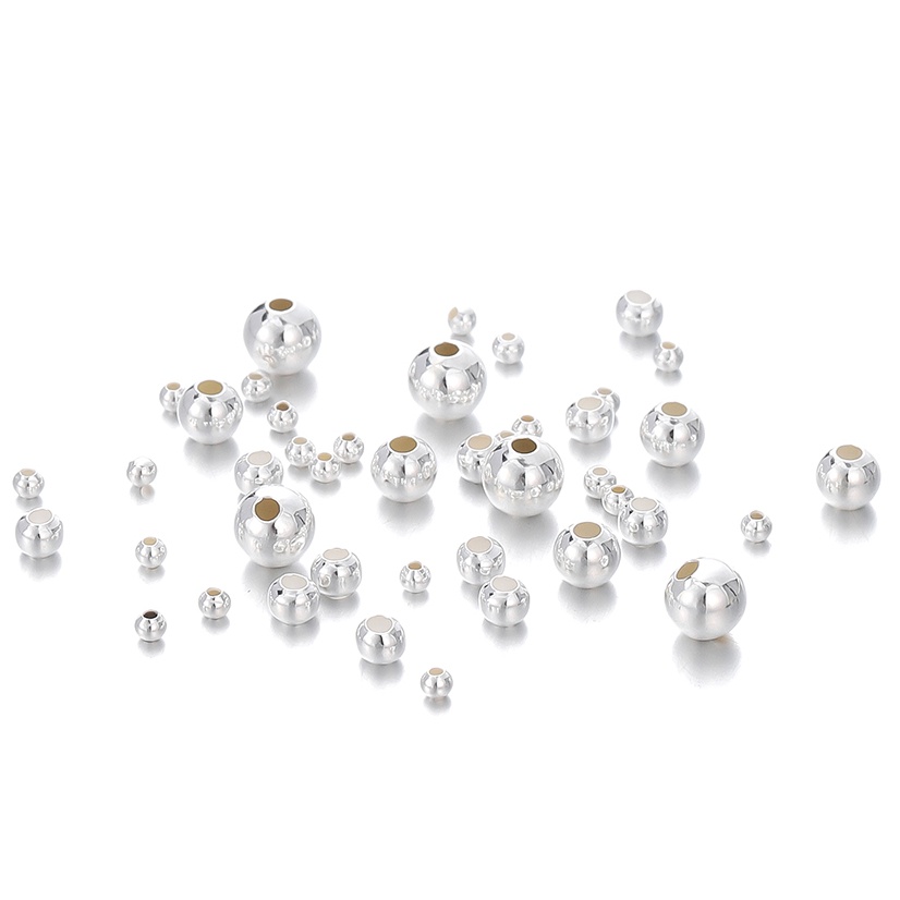 St.kunkka 2-5mm s925 Sterling Silver Beads s925 Silver Spacer Beads High-End Jewelry Beads for ...