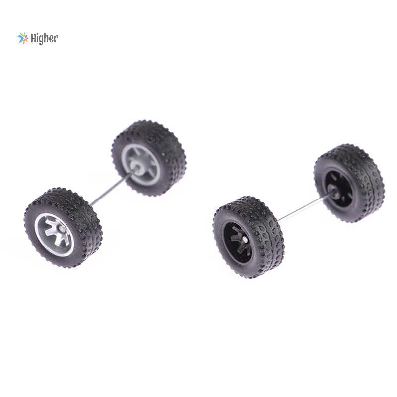 Higher＞ 1/64 Model Car Wheels With Rubber Tires Plastic Basic Modified ...