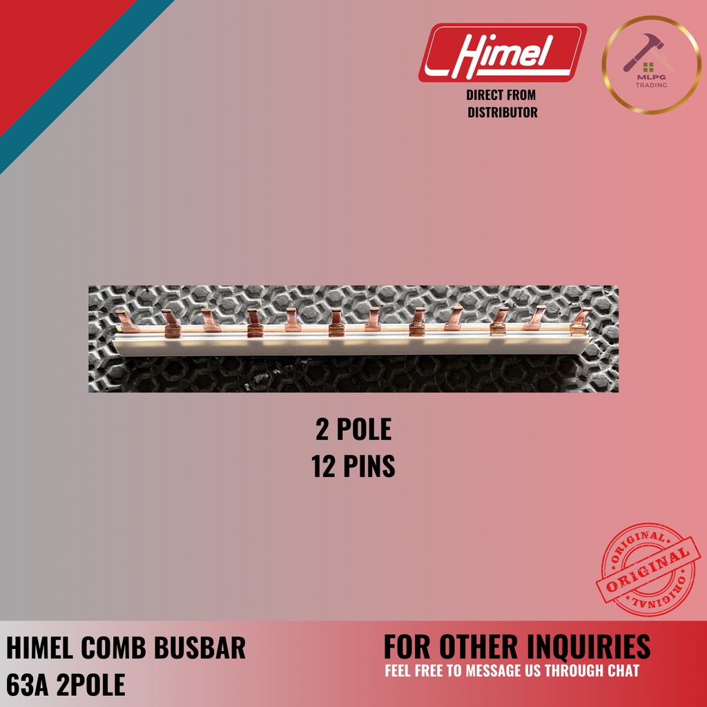 Himel Comb BusBar Pin-Type (63A 2Pole) (4, 6, 8, 10, 12,14,15, 16, 18 ...
