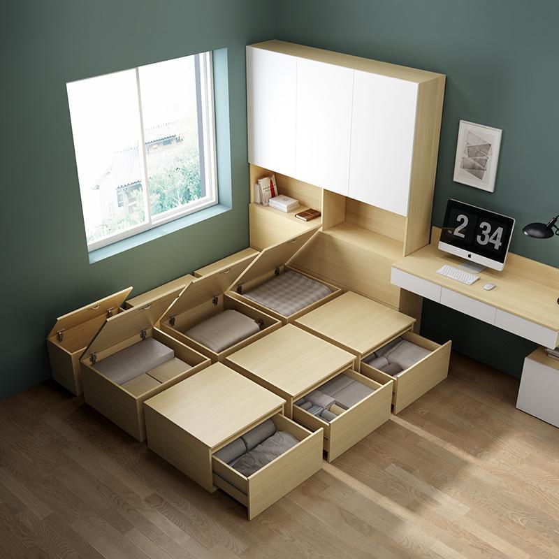 Customized small-sized tatami bed box storage Rubik's cube combination ...