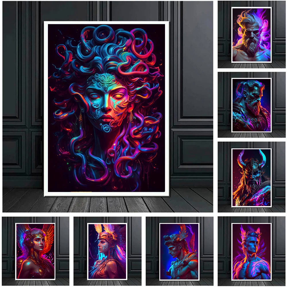Norse Mythology God Medusa Heimdall Poster Prints For Home Decor ...