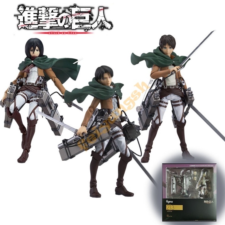 Figma Attack on Titan Action Figure Levi 213 Ackerman 207 Eren Yeager ...