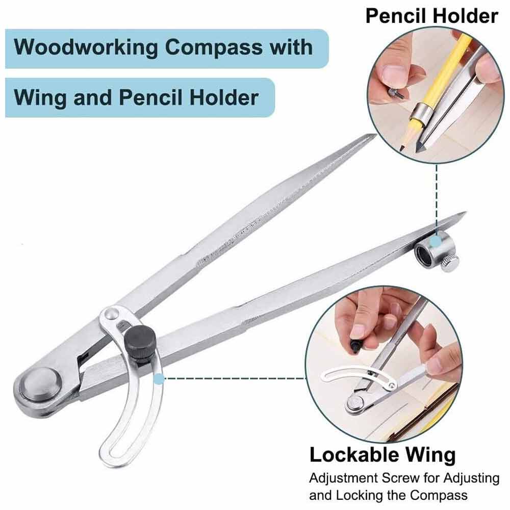Divider Caliper Wing Compass Metal Marking Circles Machinist Wood ...