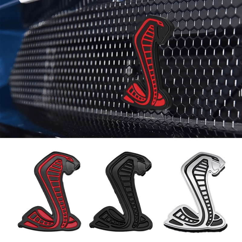 Metal Car Front Grille Emblem Rear Trunk Badge Sticker for Ford Shelby ...