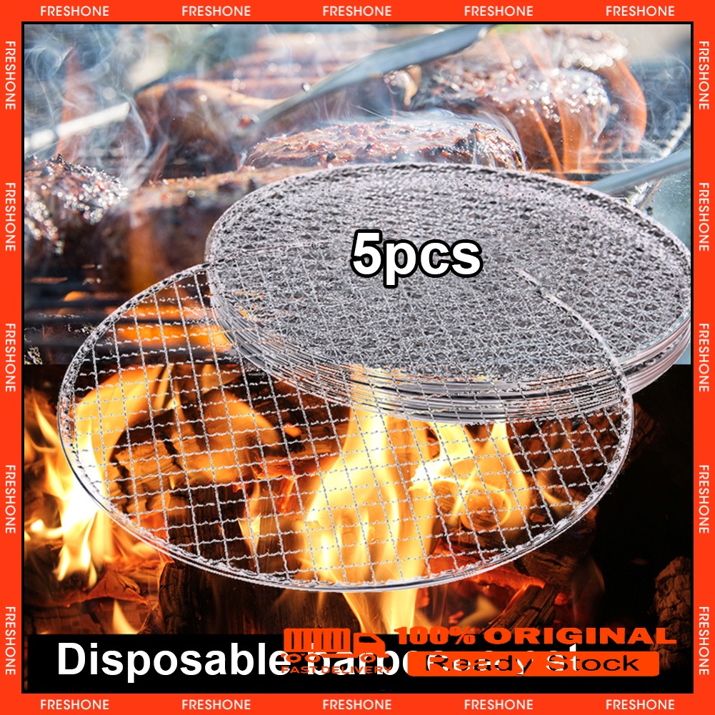 COD 5Pcs/Set Round Disposable BBQ Grill Rack Roast Net Grate Barbecue ...