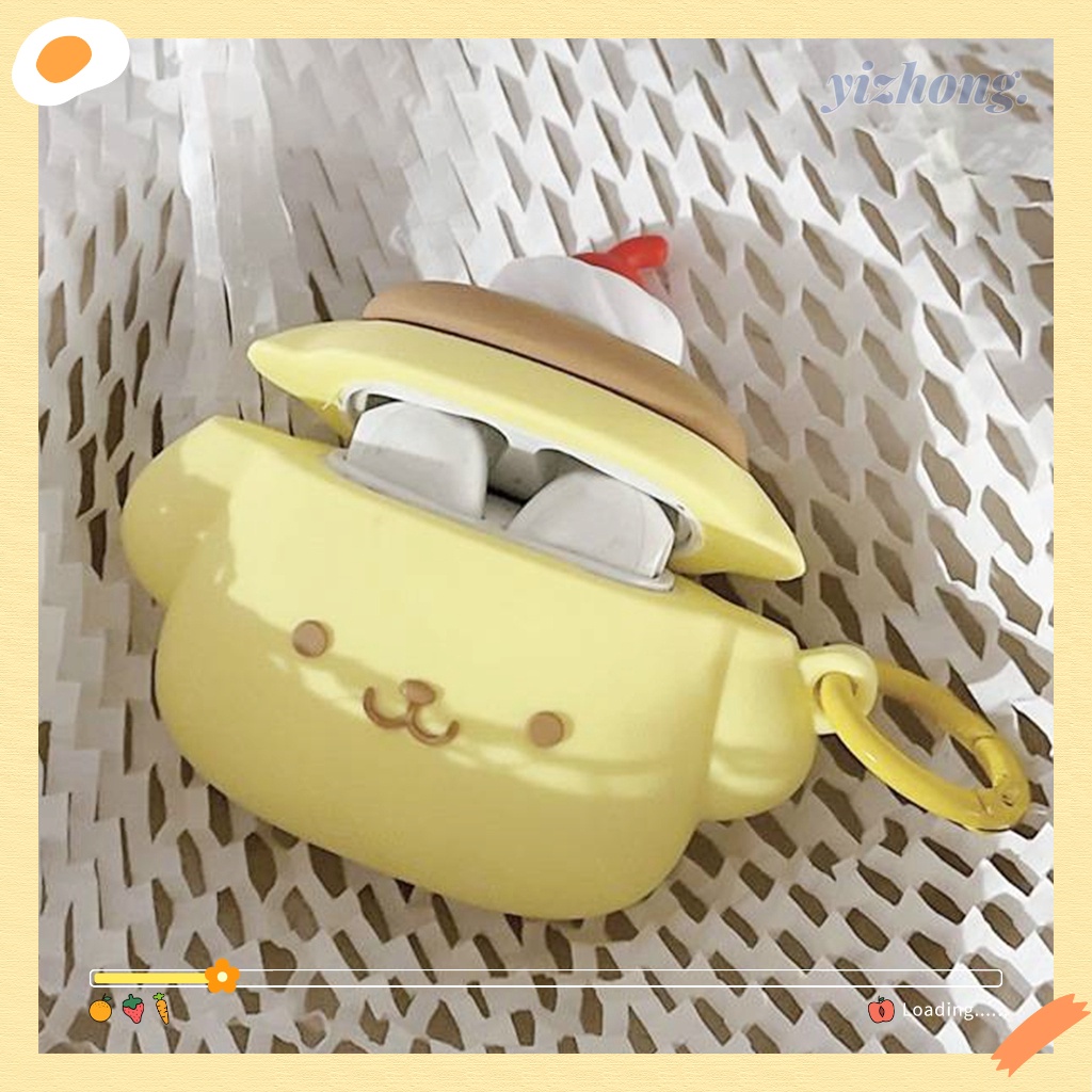 Silicone Earphone Case For Airpods Pro 2 3 1 Lovely Cartoon Yellow Pom Pom Purin Shape Soft ...