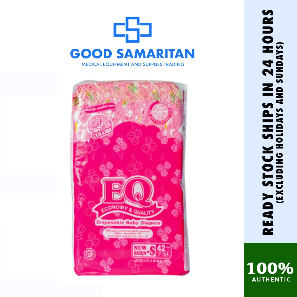 EQ Disposable Baby Diaper 42pcs per pack (Newborn- Small) | Shopee ...