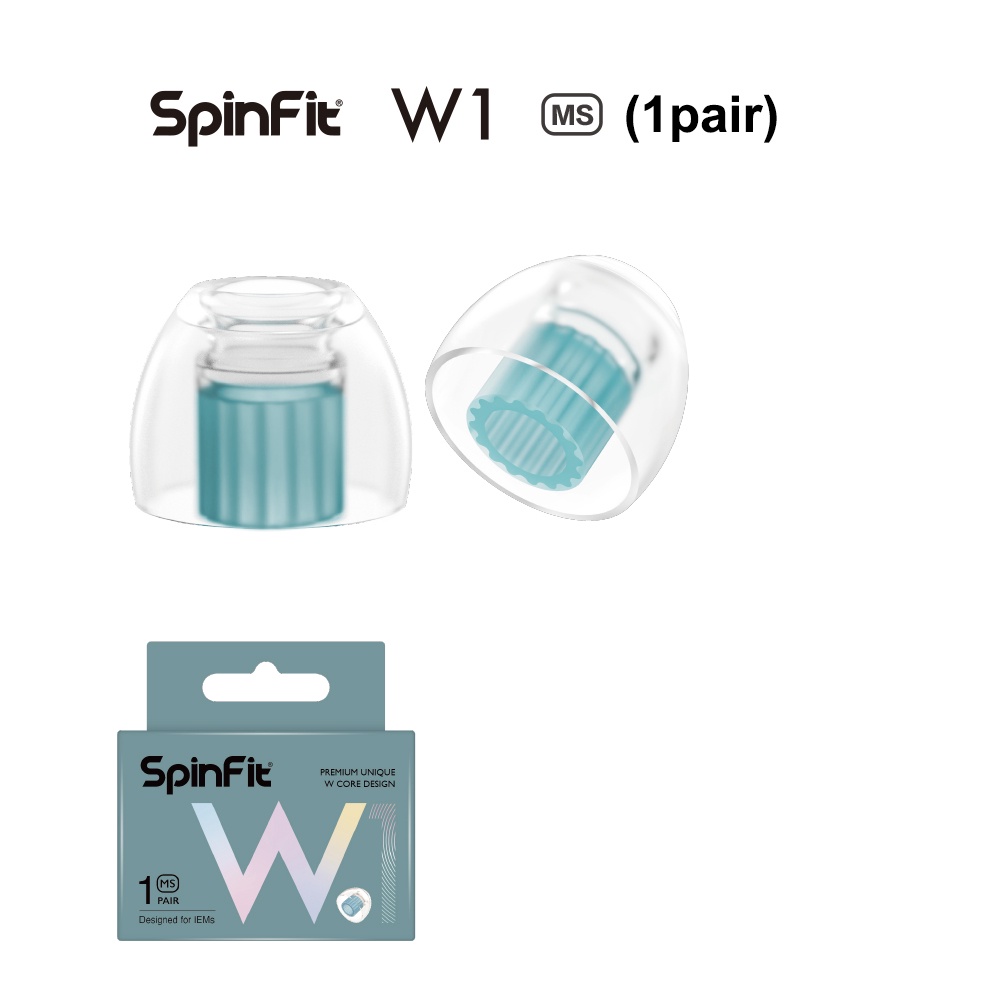 SpinFit W1 Silicone Ear Tips Eartips Patented Medical-Grade Double W ...
