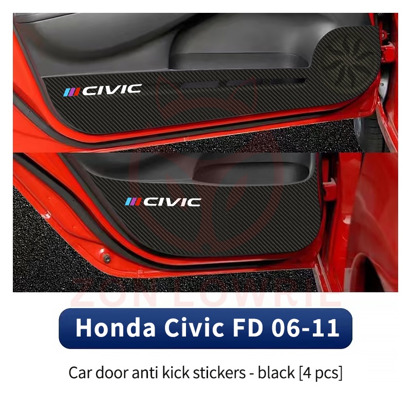 Door Panel Protector Sticker Carbon Design For Honda Civic FD 06-11 8 ...