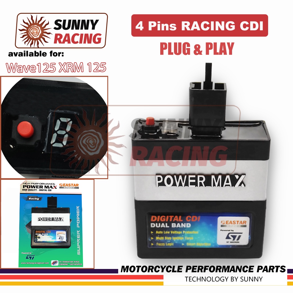 9 Mode(4PINS) Racing CDI Wave125 XRM125 Dualband Powermax(plug and Play ...