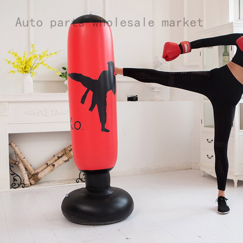 Vertical adult 1.6m inflatable boxing column-1.6m KO style black ...
