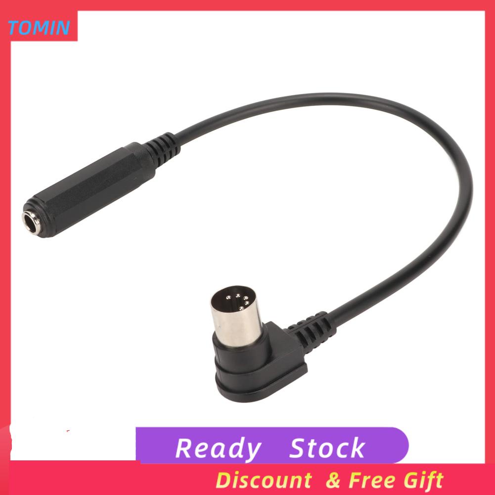 Tominihouse 6.35mm To MIDI 5 Pin Cable Female 1/4 Inch DIN Male 90 DCL ...
