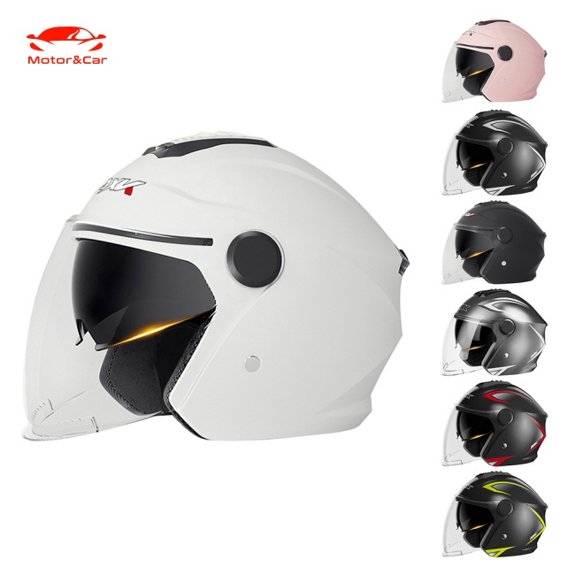 ∝ jianting Scooter Motorcycle Half Helmet With Sun Visor Quick Release ...