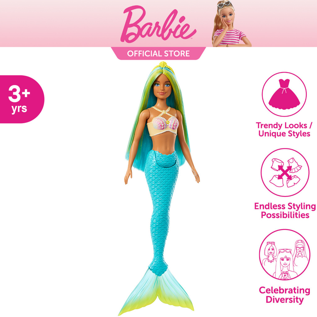 Barbie Dreamtopia Fairytale New Mermaid Doll with Turquoise Tail Ombre ...