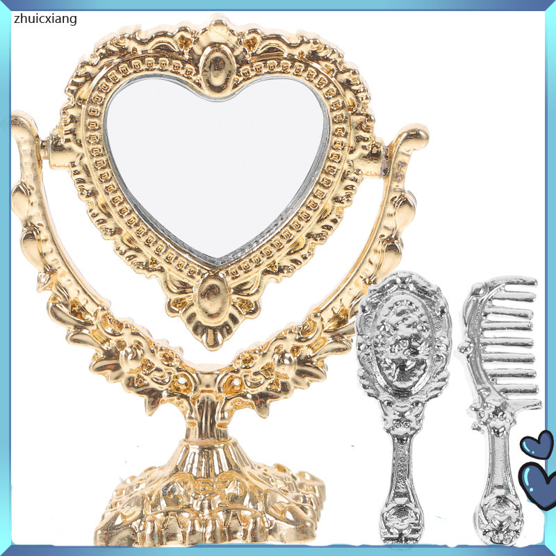 Accessories Mini Vanity Mirror Toys Mirrors Desk Child Little Dollhouse ...