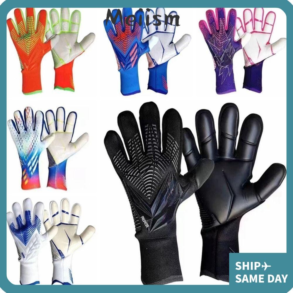 MEIISM 1Pair Goalkeeper Gloves, Finger Protection Thick Latex Goalie ...