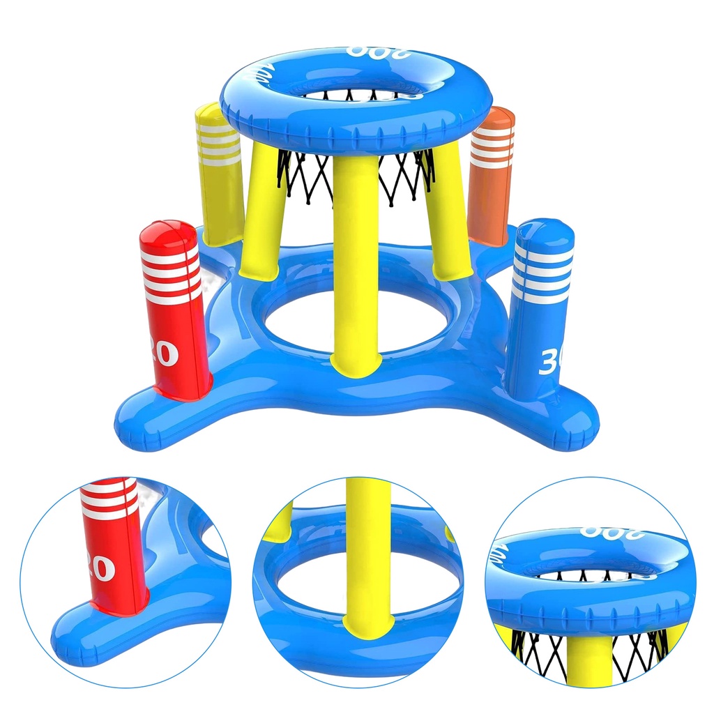 Inflatable Basketball Stand PVC Pool Throwing Ferrule Game Kids Adult ...