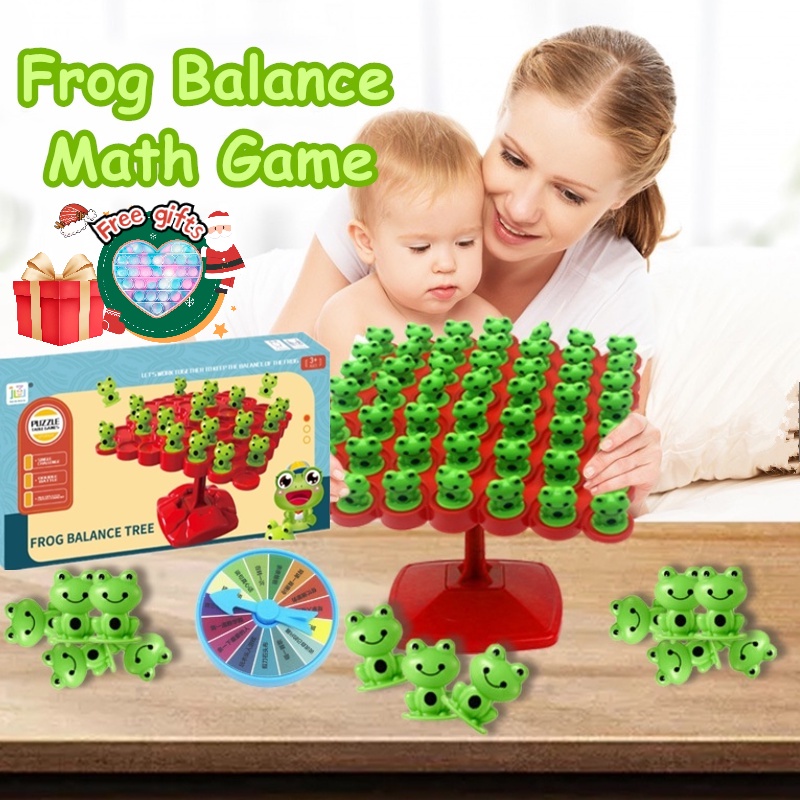 Child Toy Frog Stackable Balance Tree Math Game Educational Puzzle ...