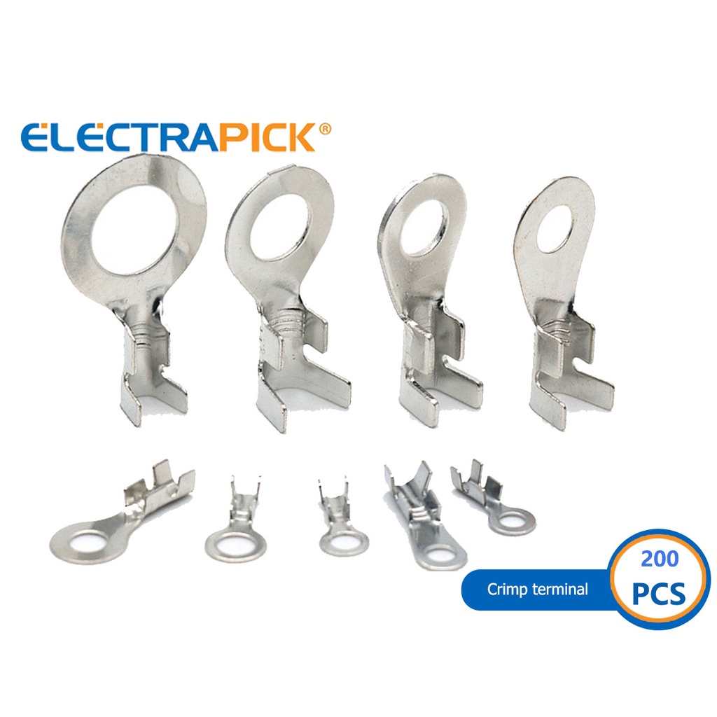 Electrapick 50pcs M3/M4/M5/M6/M8/M10 Ring Lugs Ring Eyes Copper Crimp ...