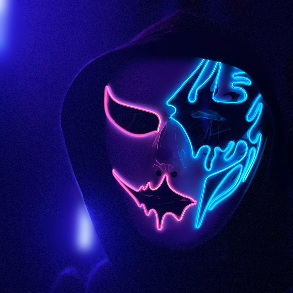 COLDPLAY-Cosplay the Up Wire Purge Mask Costume Halloween Light Scary ...