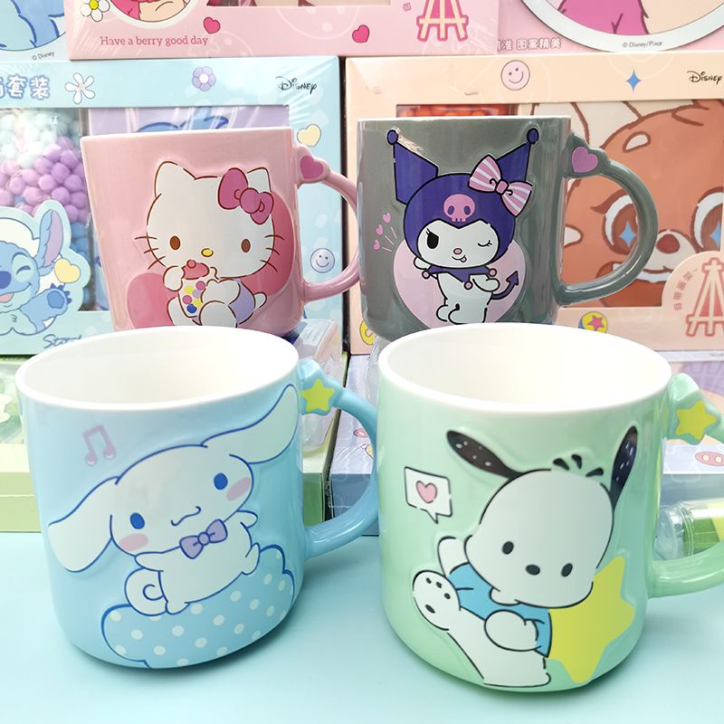 Miniso MINISO MINISO Sanrio Hello Kitty Embossed Doll Ceramic Cup Cute ...