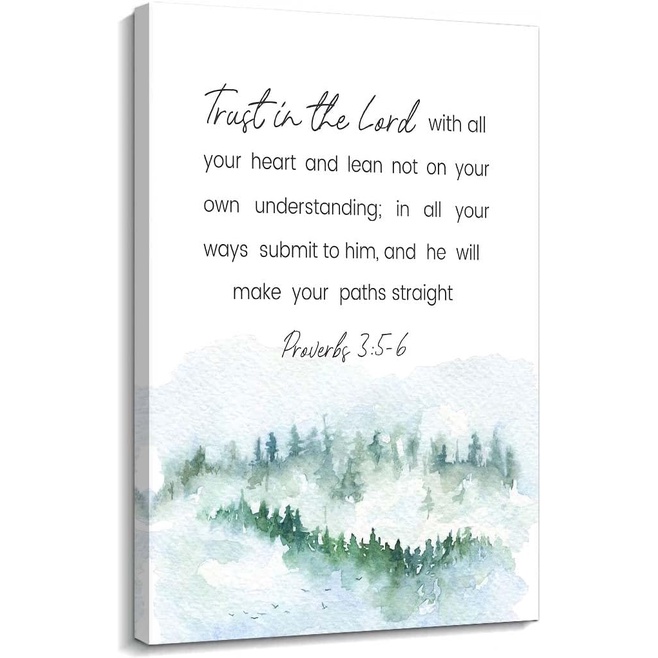 Proverbs 3 5 6 Bible Wall Art Bible Verse Quotes Poster Prints Bedroom ...