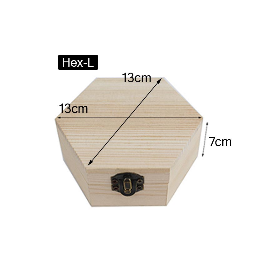 GEEBON Retro Wood Box Arched/Rectangular/Hexagonal Shaped Clamshell ...