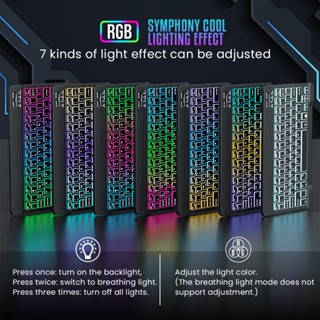 RGB Backlit Wireless Bluetooth Keyboard and Mouse with light LED for ...