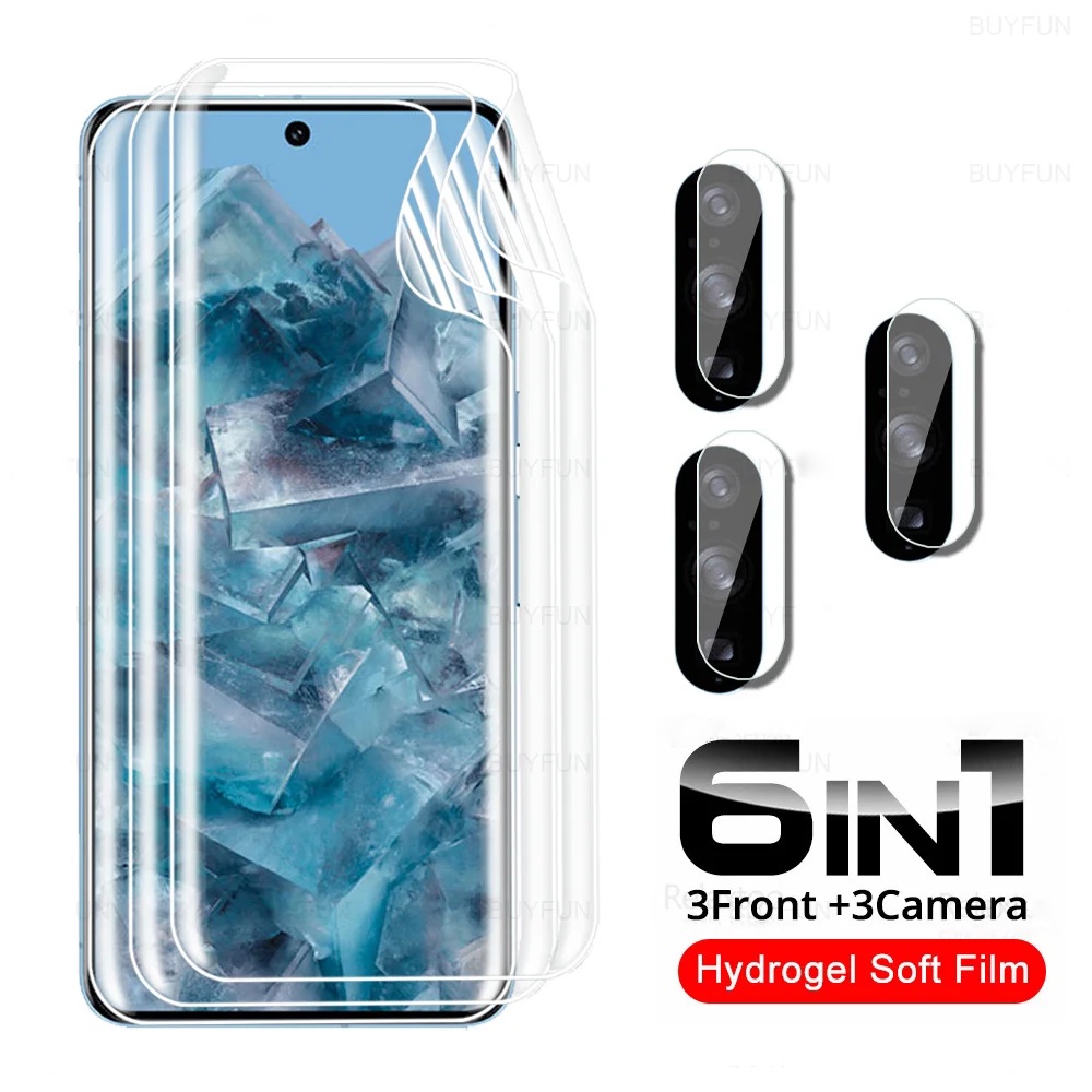 6IN1 For Google Pixel 8 Pro Pixel 8 Hydrogel Films Camera Lens Films for Gogle Pixel 8 Pro Pxel ...
