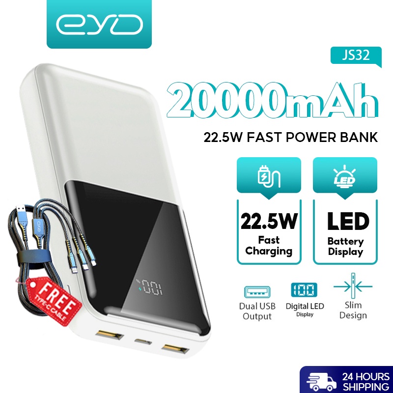 EYD JS32 20000mAh Powerbank PD22.5W Digital Display Super Fast Charge ...