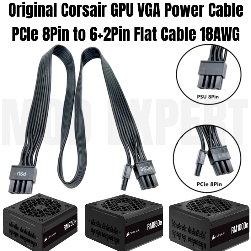 CORSAIR Original PCIe 8Pin to 8Pin Single 6+2Pin VGA GPU Power Cable ...