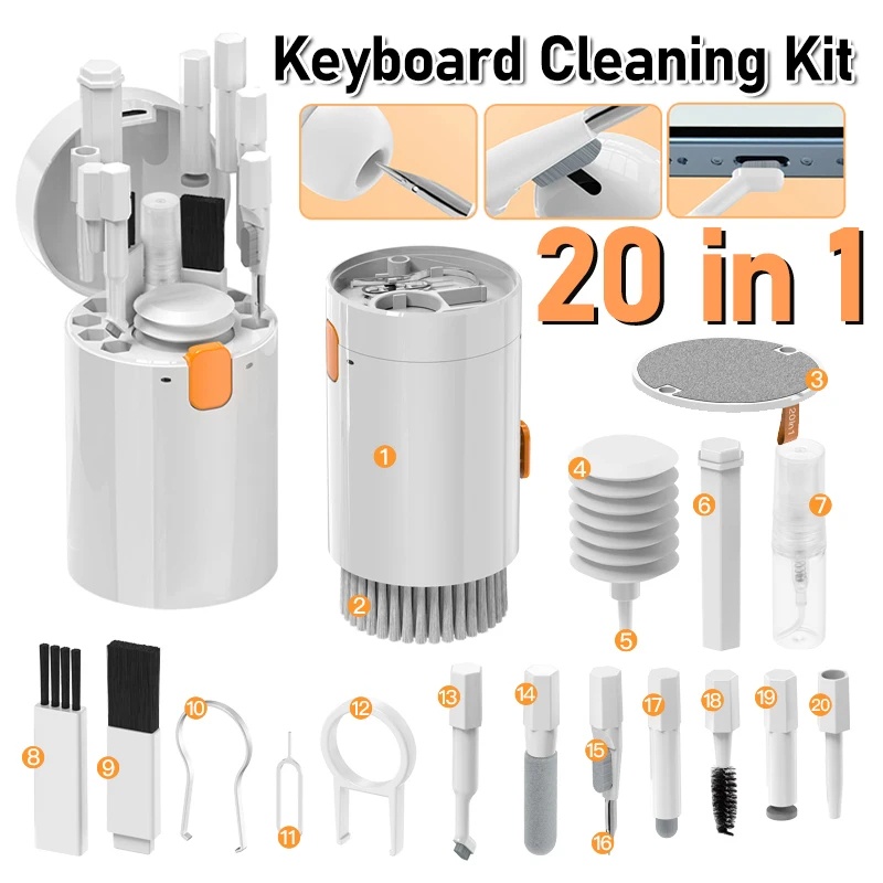 20in1 Cleaner Kit Computer Keyboard Brush Earphones Cleaning Pen Screen ...